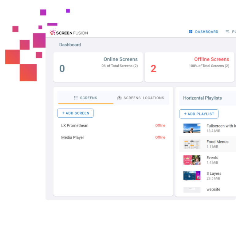 主页 - Screen Fusion - 基于云的数字标牌