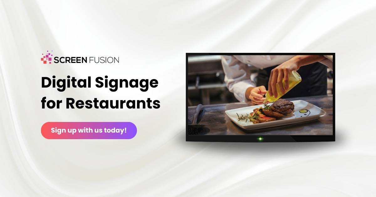 Digital Signage for Restaurants and Cafes | Screen Fusion